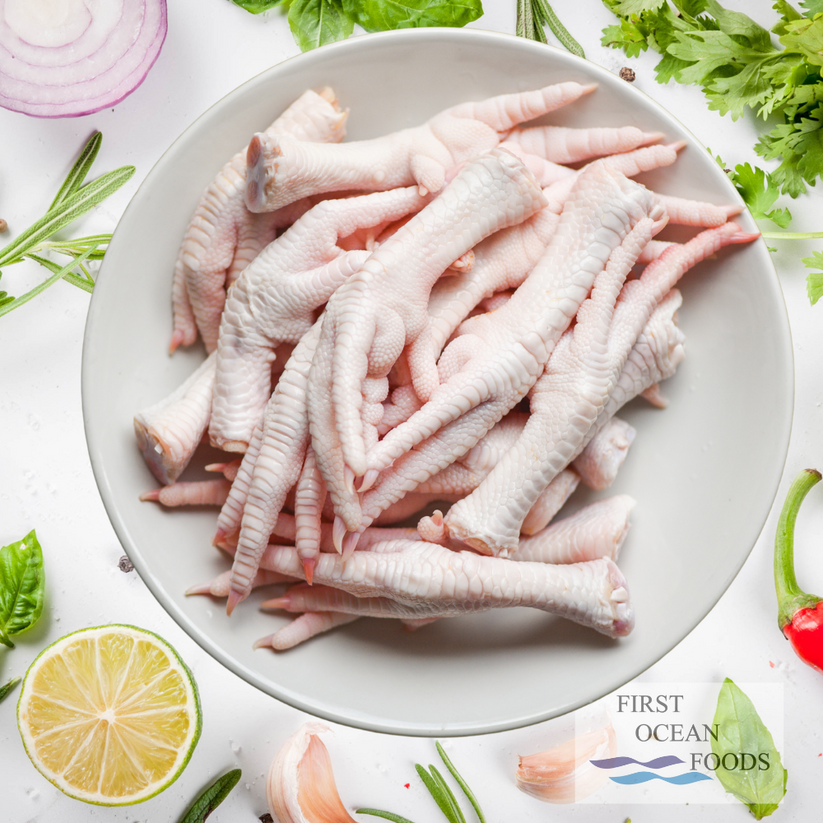 (First Ocean Foods) Frozen Raw Chicken Feet - 1kg