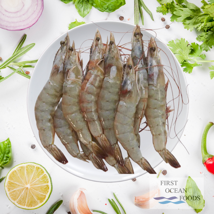 Frozen Vannamei Prawn HOSO (Medium) - 1KG – First Ocean Foods